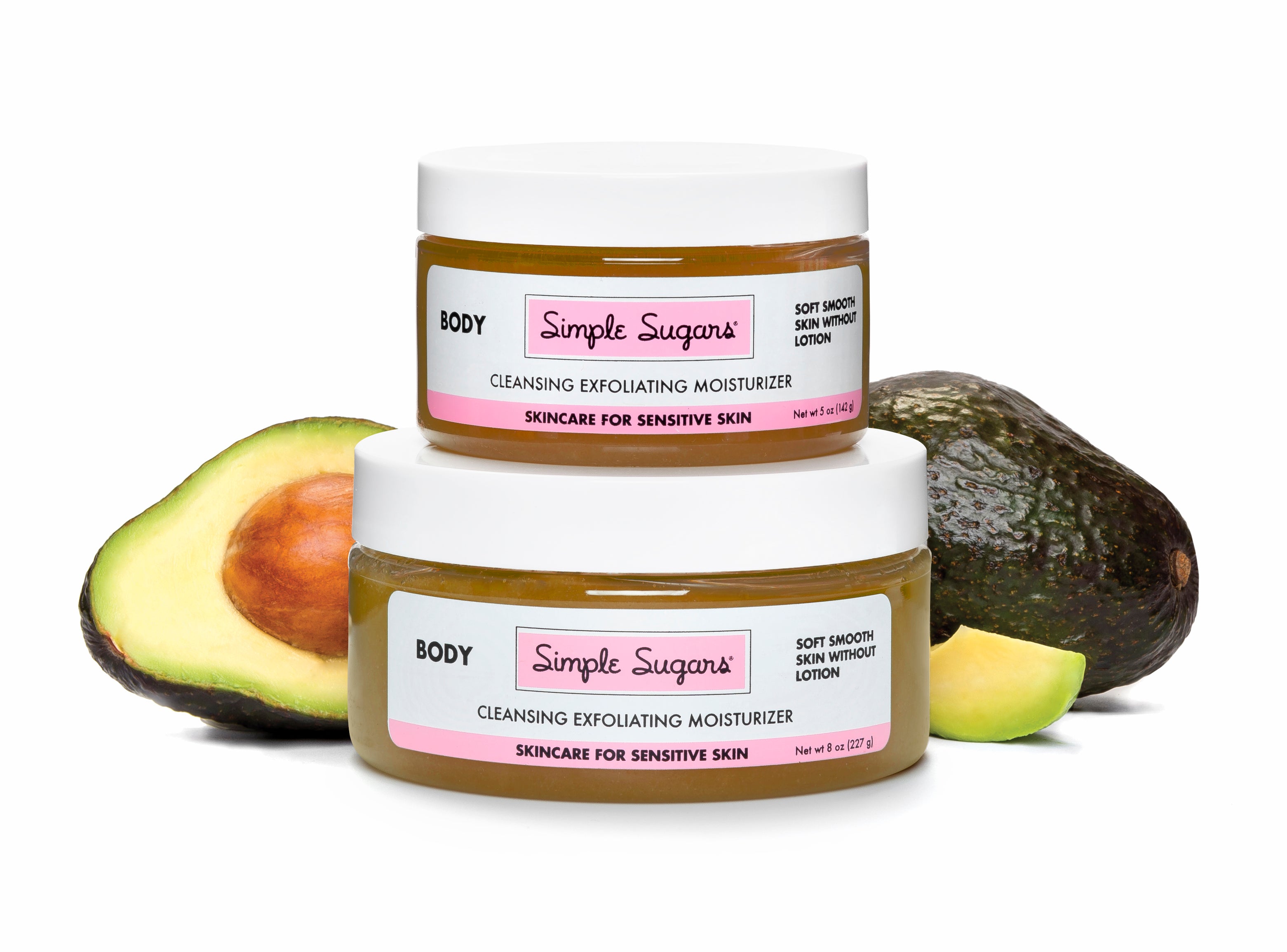 Simple Sugars Avocado Body Cleansing Exfoliating Moisturizer